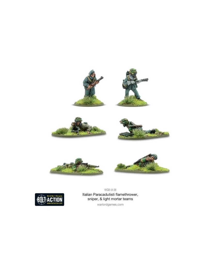 Bolt Action : Italian Paracadutisti flamethrower, sniper & light